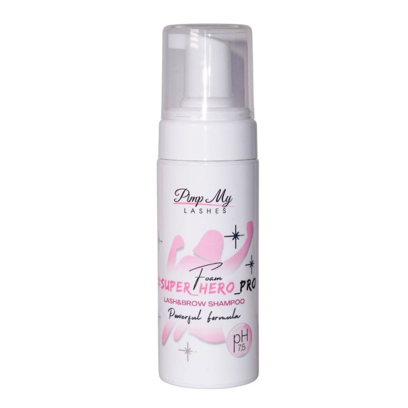 Super Hero Pro Foaming Shampoo 150 ml – Pimp My Lashes (pH 7.5)